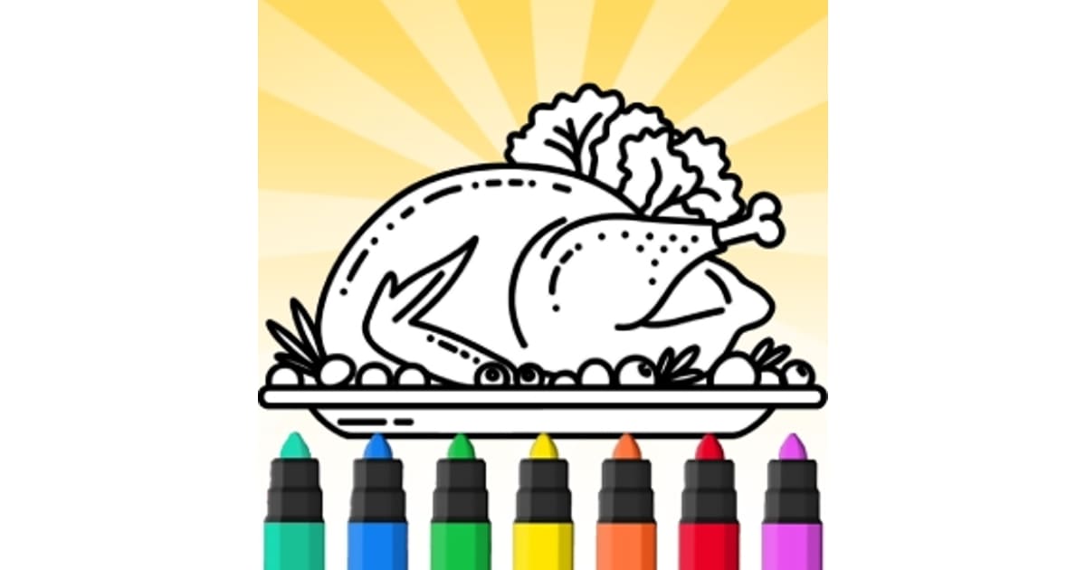 Coloring Book Game: Thanksgiving Dinner