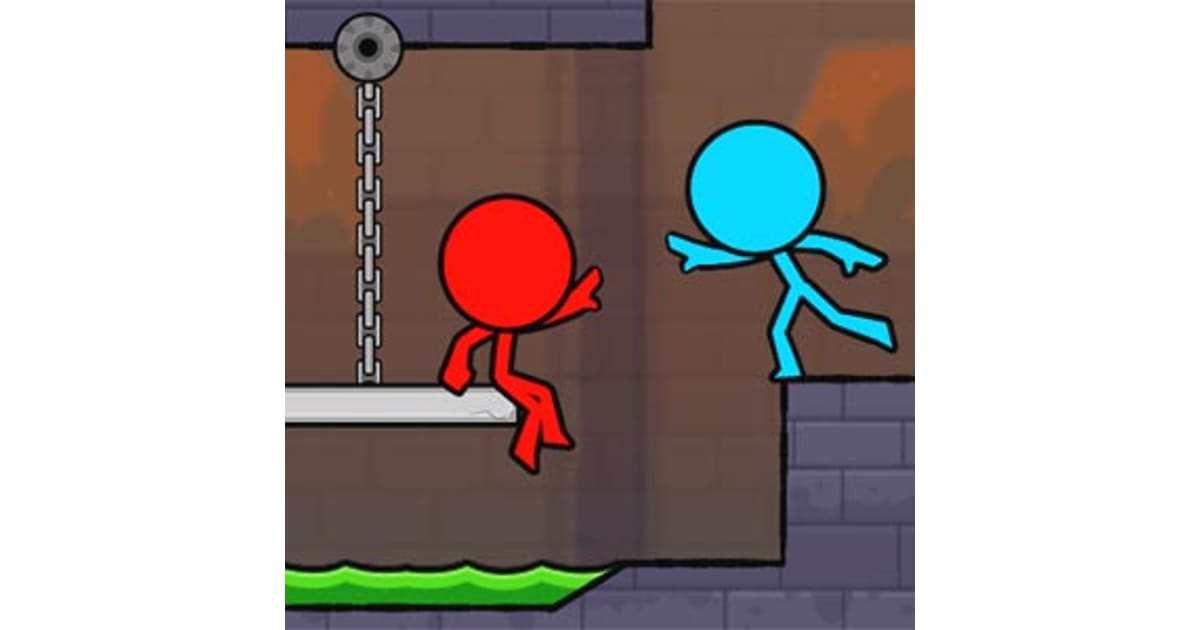 Fire and Water Stickman 2-Player Action Puzzle